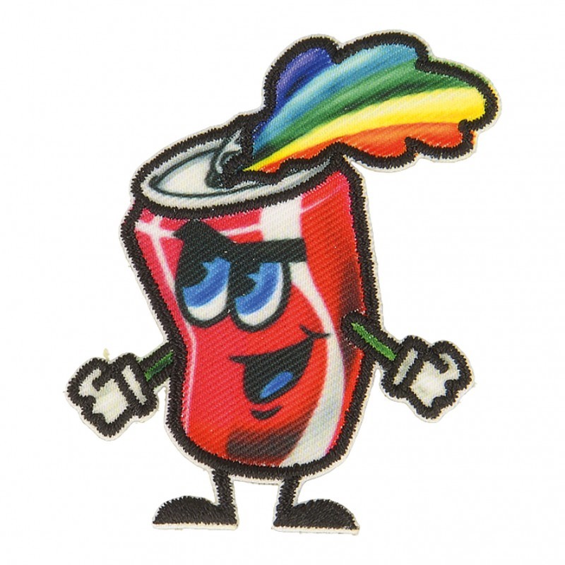 Ecusson fun - Canette soda - Tissus des Ursules