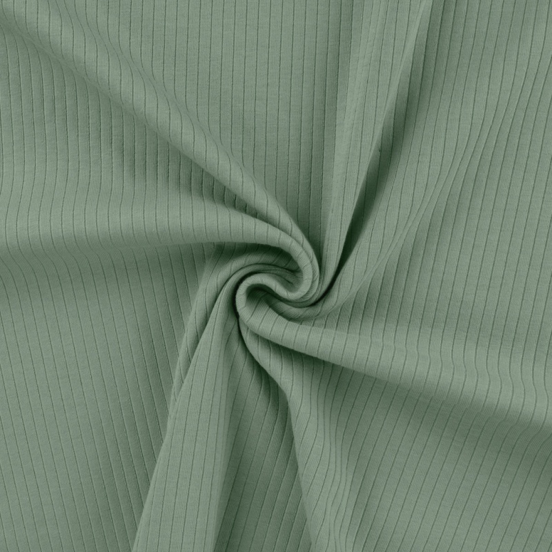 Tissu Jersey Côtelé Mandy Tilleul - Tissus des Ursules