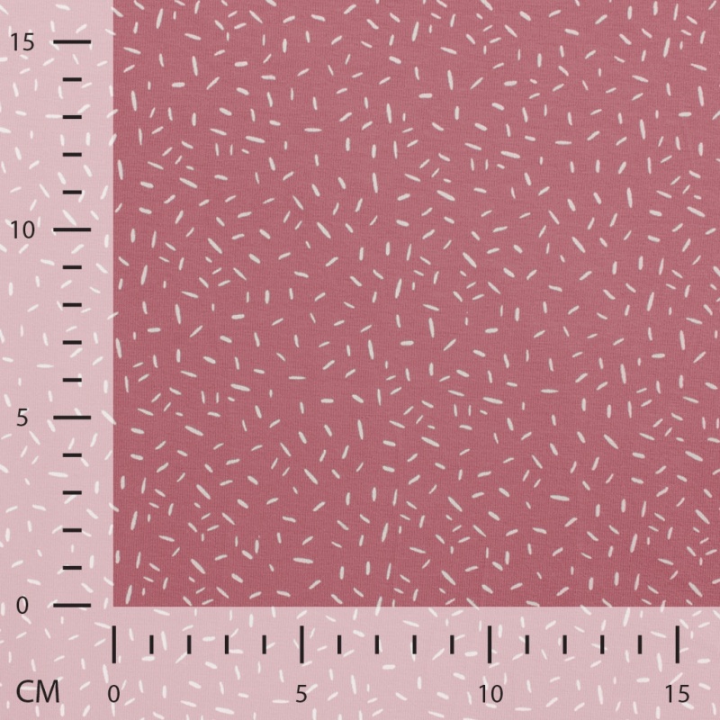 Tissu Jersey Coton Confetti Rose - Tissus des Ursules