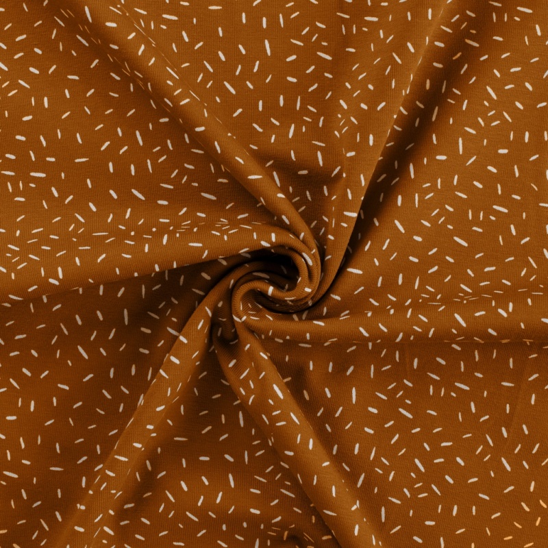 Tissu Jersey Coton Confetti Caramel - Tissus des Ursules