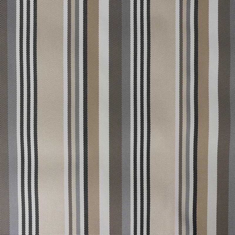 Tissu Déperlant Marina Rayure Gris Noir - Tissus des Ursules