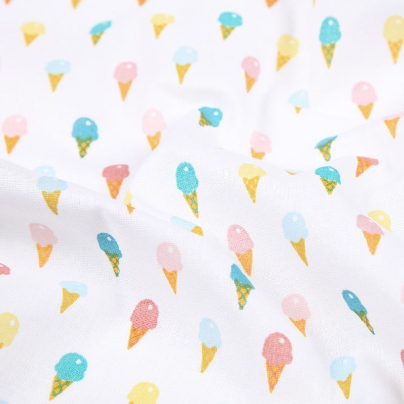 Tissu Imprimé Cornet Rose - Tissus des Ursules