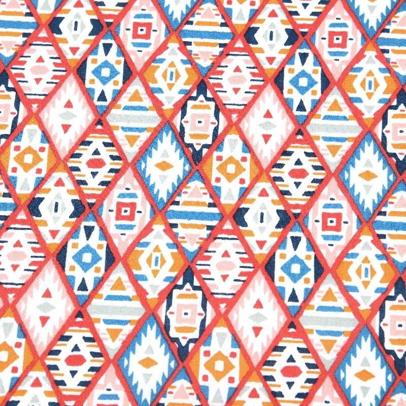 Tissu Imprimé Tex Rouge - Tissus des Ursules