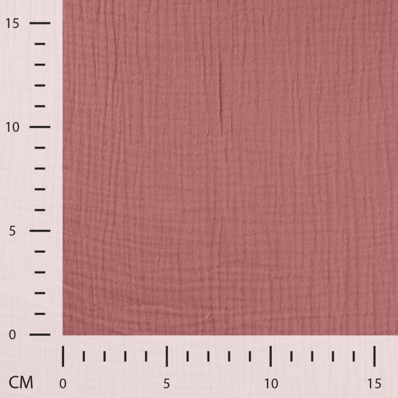 Tissu Double Gaze Uni Vieux Rose - Tissus des Ursules
