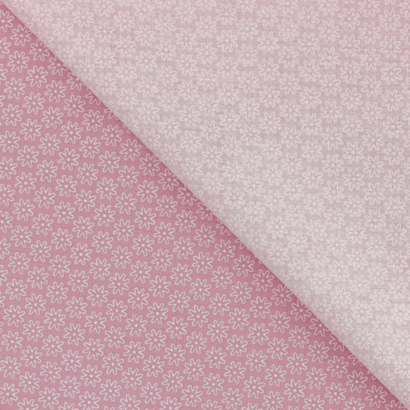 Tissu Imprime Floralie Rose - Tissus des Ursules