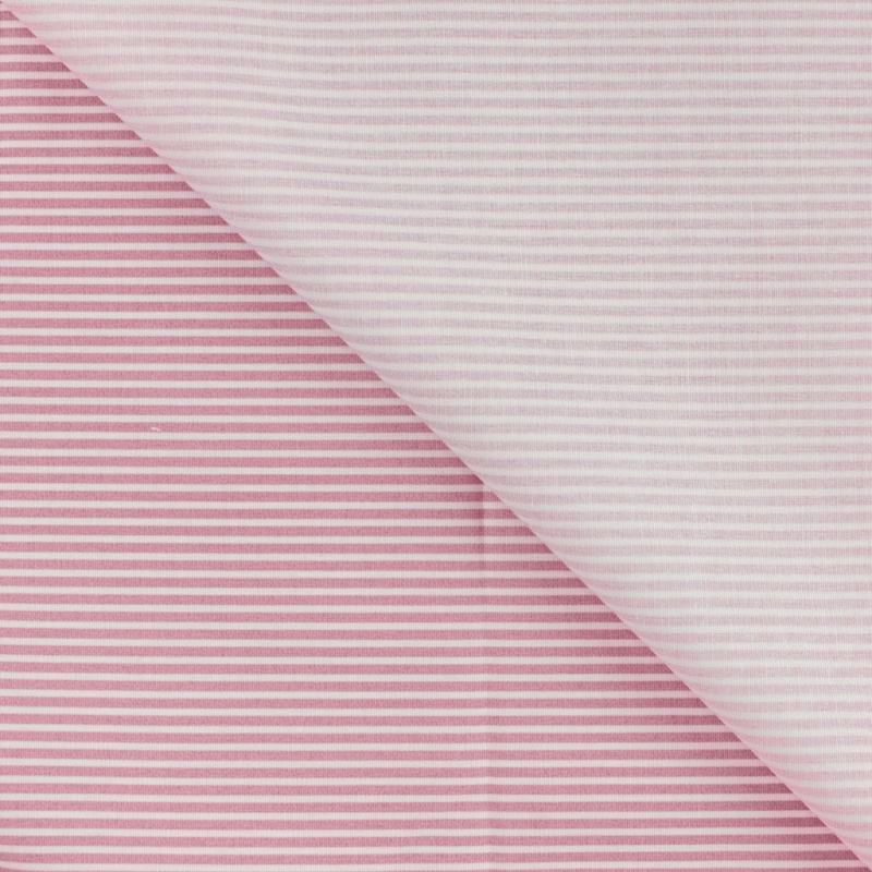 Tissu Imprime Rayures Rose - Tissus des Ursules