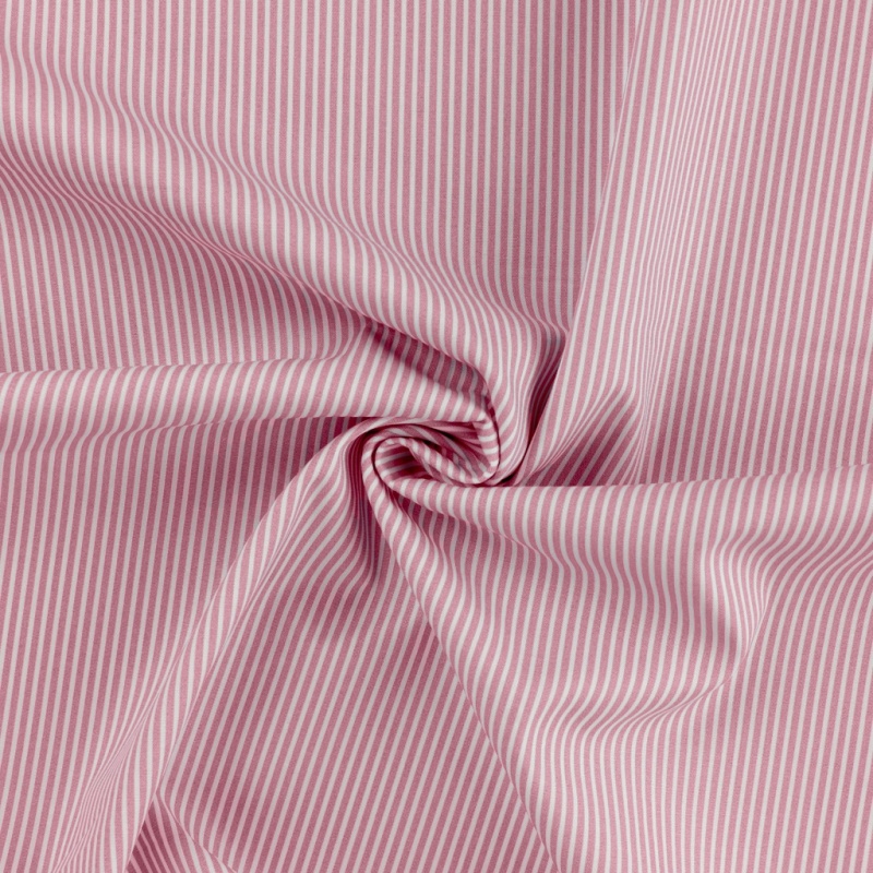 Tissu Imprime Rayures Rose - Tissus des Ursules