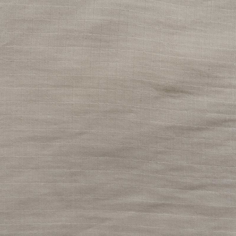 Tissu Coton Gaze Carreaux Creme Grande Largeur - Tissus des Ursules
