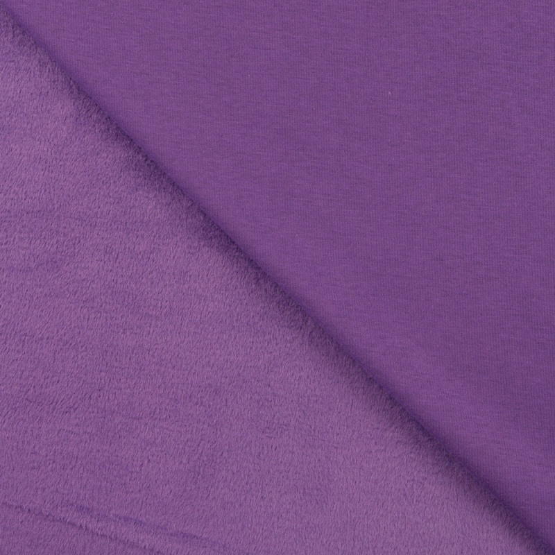 Tissu Sweat Reversible Uni Violet - Tissus des Ursules