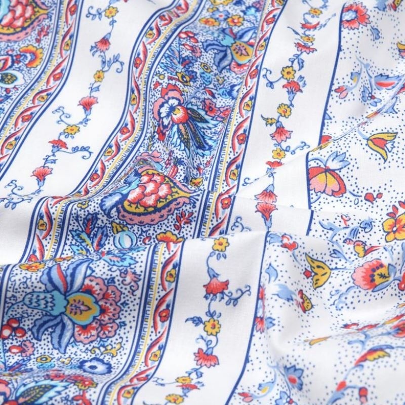 Tissu Provençal Gentiane Multicolore - Tissus des Ursules