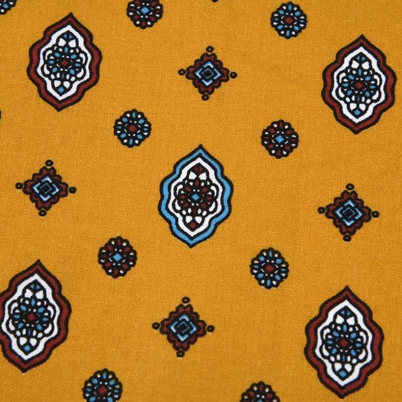 Tissu Provençal Enduit Brillane Jaune - Tissus des Ursules