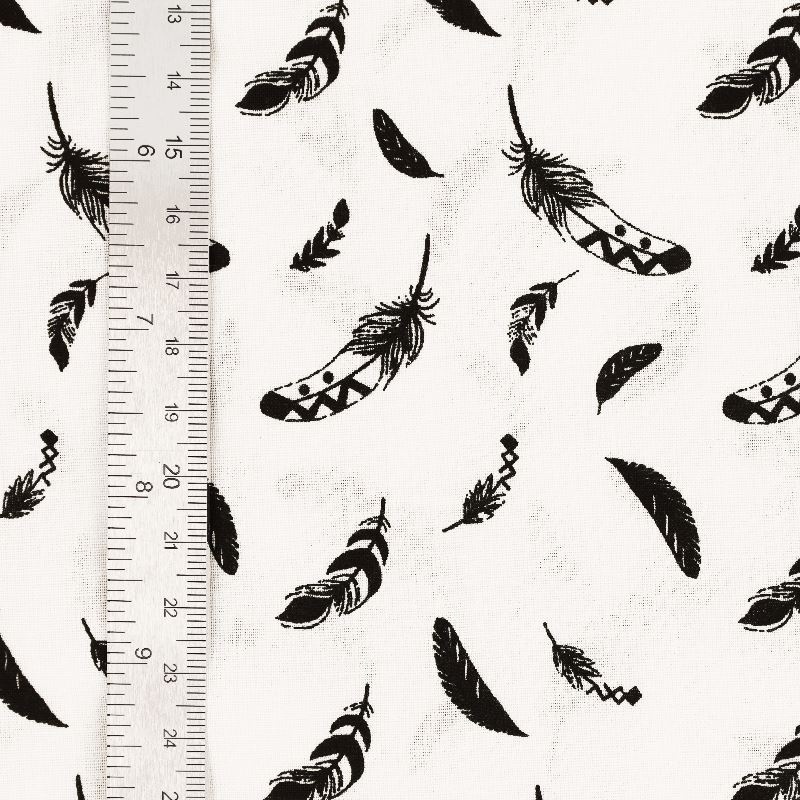 Tissu Plume Coton 57fils Noir - Tissus des Ursules