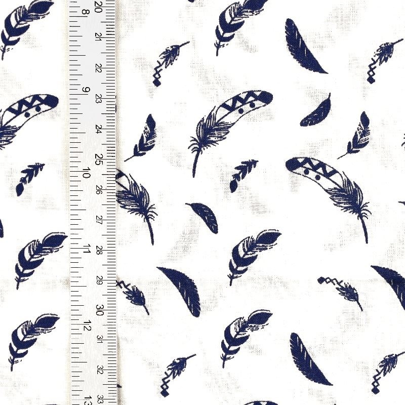 Tissu Plume Coton 57fils Indigo - Tissus des Ursules