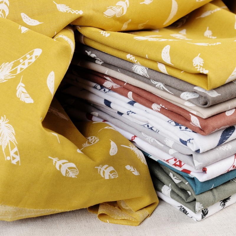 Tissu Plume Coton 57fils Galet - Tissus des Ursules