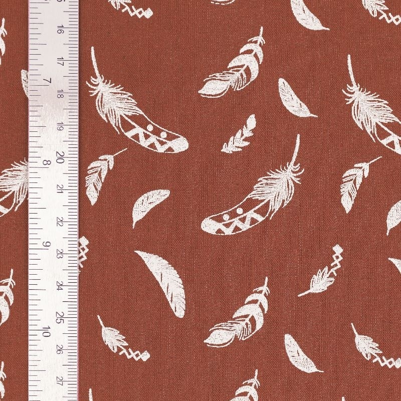 Tissu Plume Coton 57fils Feu - Tissus des Ursules