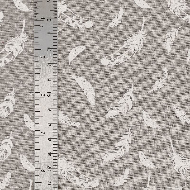 Tissu Plume Coton 57fils Gris - Tissus des Ursules