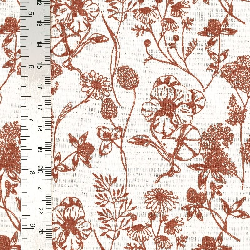 Tissu Nadine Coton 57fils Feu - Tissus des Ursules