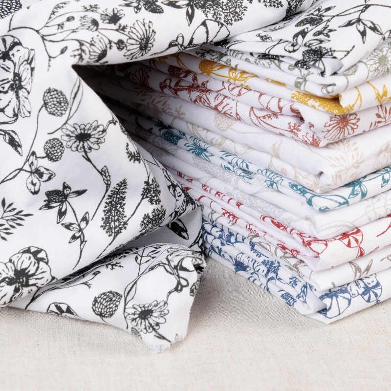 Tissu Nadine Coton 57fils Feu - Tissus des Ursules