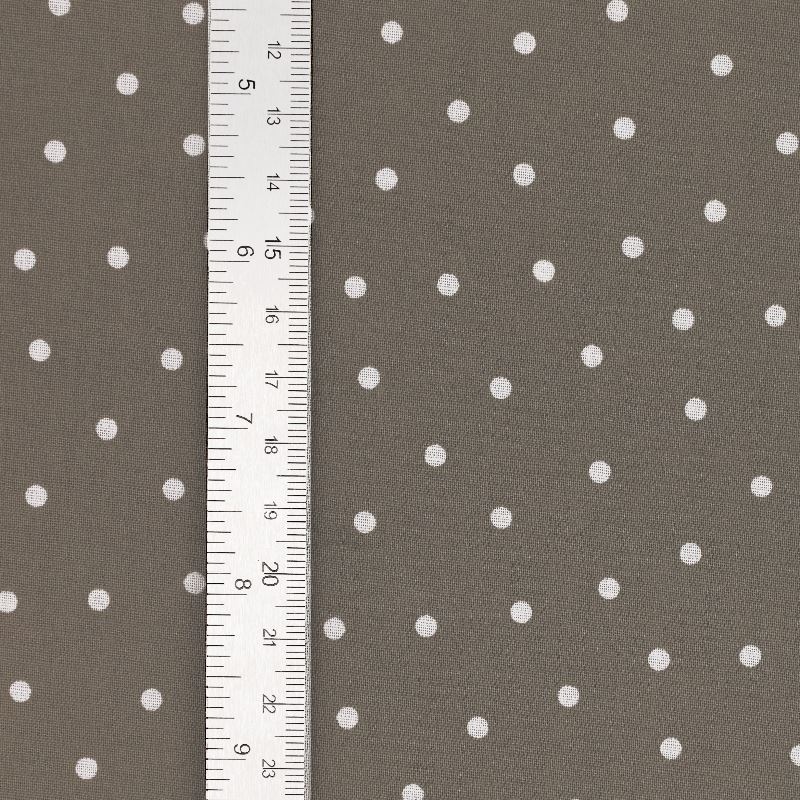 Tissu Pois Coton 57fils Taupe - Tissus des Ursules
