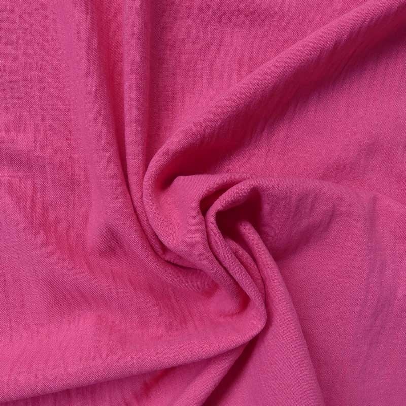 Tissu Toile Fluide Polyester Fuschia - Tissus des Ursules