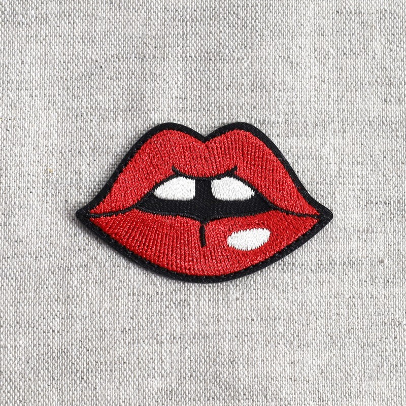 Ecusson bouche et oeil - Bouche - Tissus des Ursules