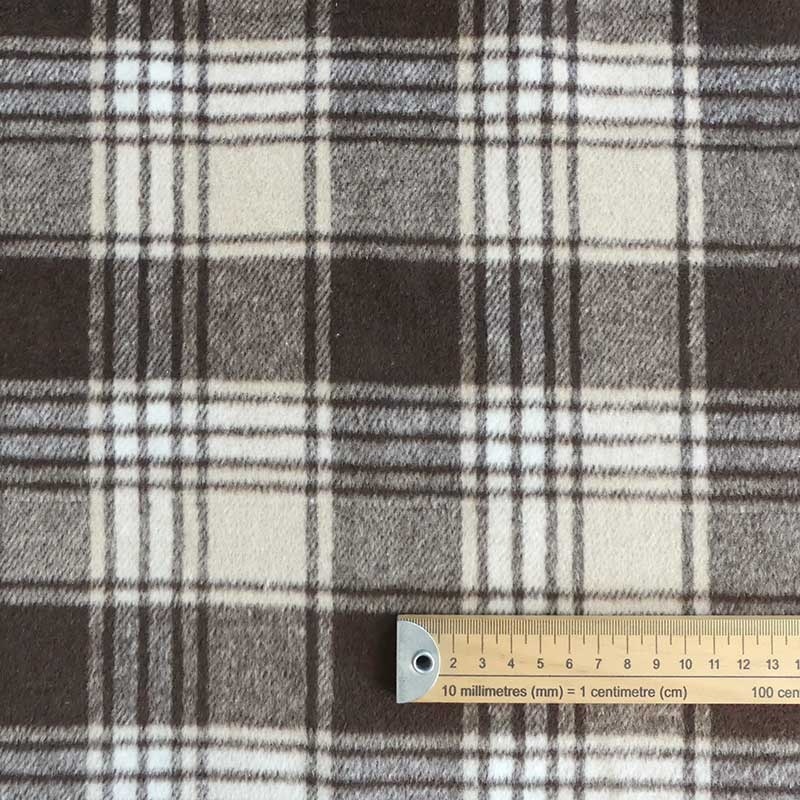 Tissu Lainage Turnberry Marron beige - Tissus des Ursules