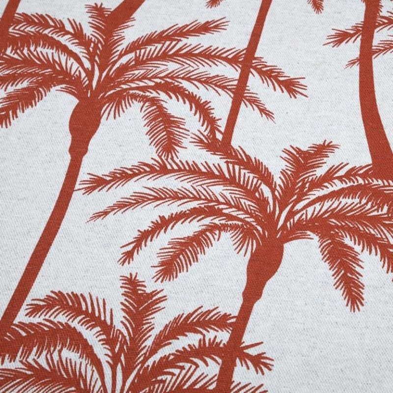 Tissu Toile Imprimée Zabeth Terracotta - Tissus des Ursules