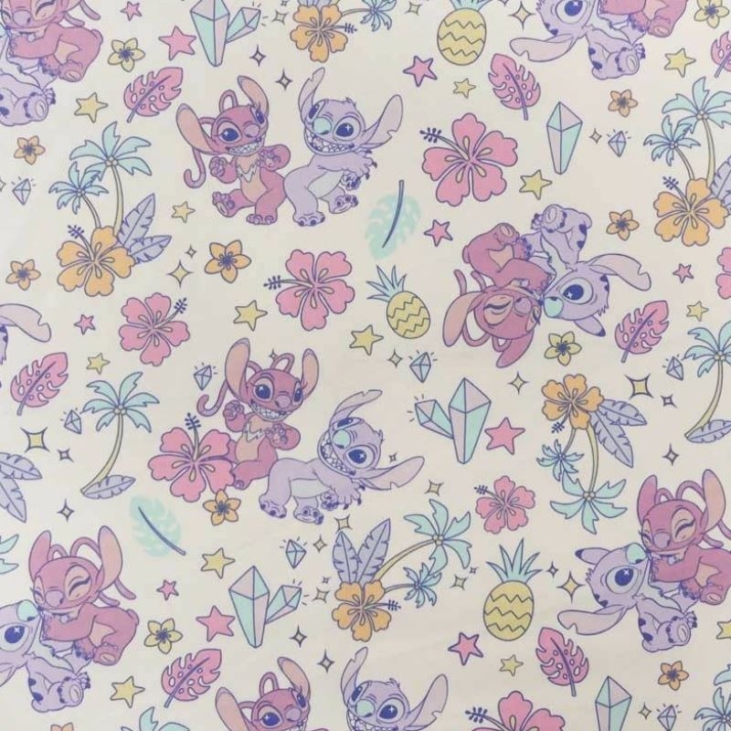 Tissu Licence Imprimé Lilo&stitch Hugs Multico - Tissus des Ursules