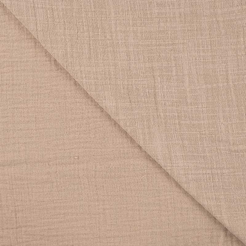 Tissu Double Gaze Effet Lin Sable - Tissus des Ursules