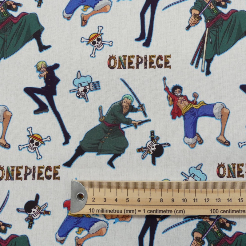 Tissu Licence One Piece Fond Blanc - Tissus des Ursules