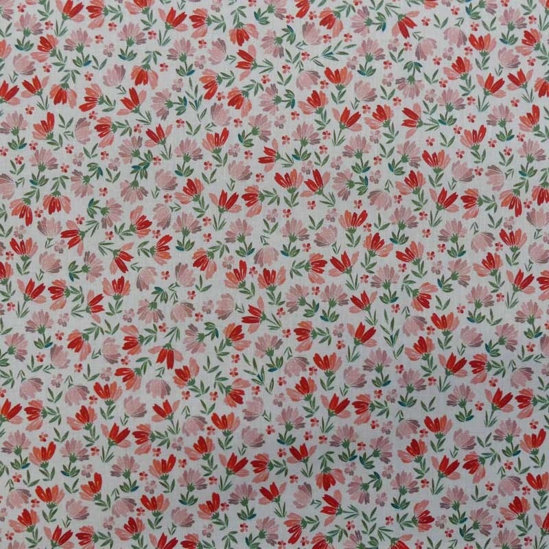 Tissu Enduit Imprimé Chusa Blanc - Tissus des Ursules