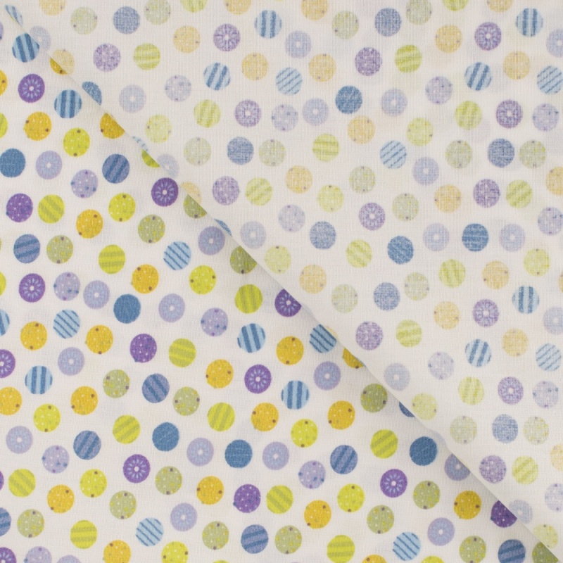 Tissu Popeline Imprimée Point Lilas - Tissus des Ursules