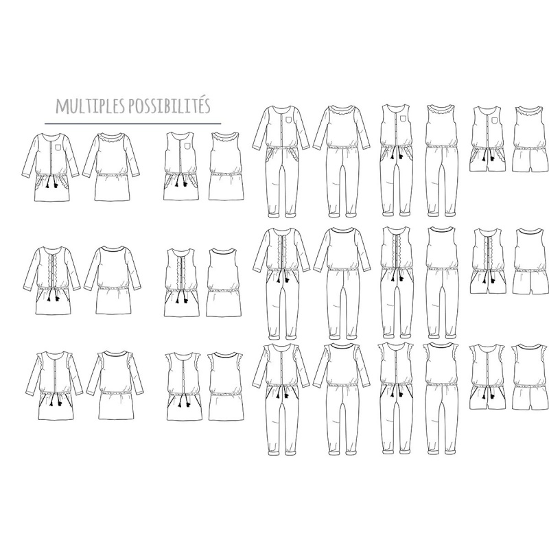 Patron Ikatee Marieke Kids - Combinaison Et Robe Enfant - Tissus des ...