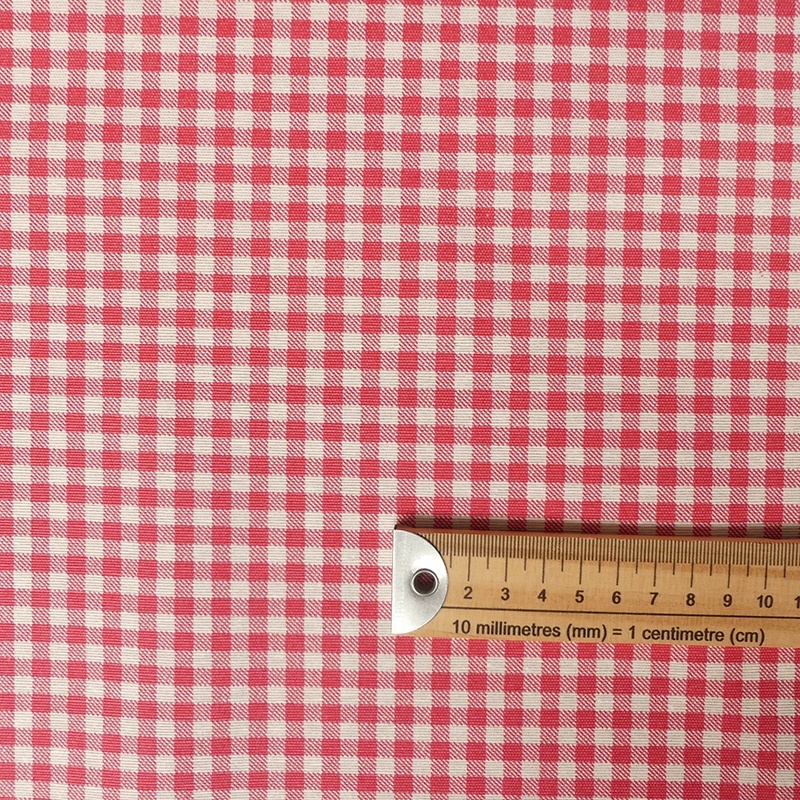 Tissu Enduit Vichy Rouge - Tissus des Ursules