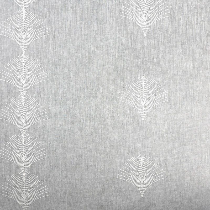 Tissu Plume Etamine Brodée Blanc - Tissus des Ursules