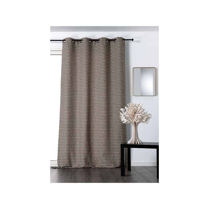 Rideau Mini Back Symetrie Gris - Tissus des Ursules