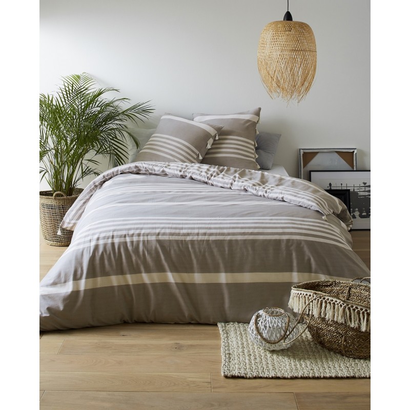 Parure de linge de lit Rayée Leon - Tissus des Ursules