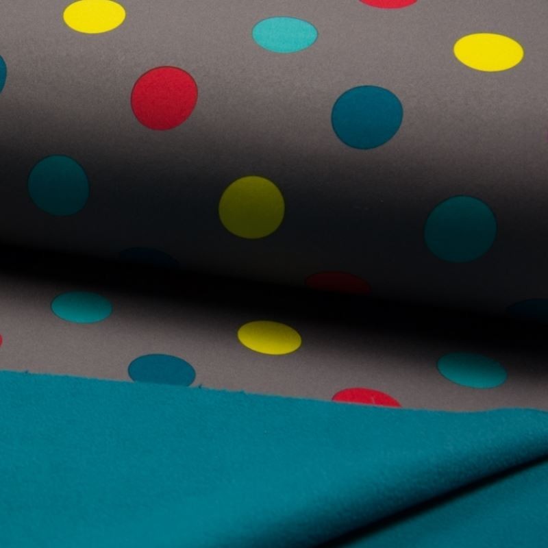 Tissu Soft Shell Pois Gris - Tissus des Ursules