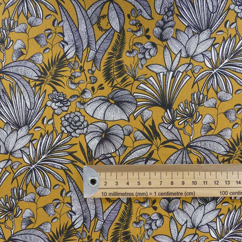 Tissu Java Cretonne Curry - Tissus des Ursules