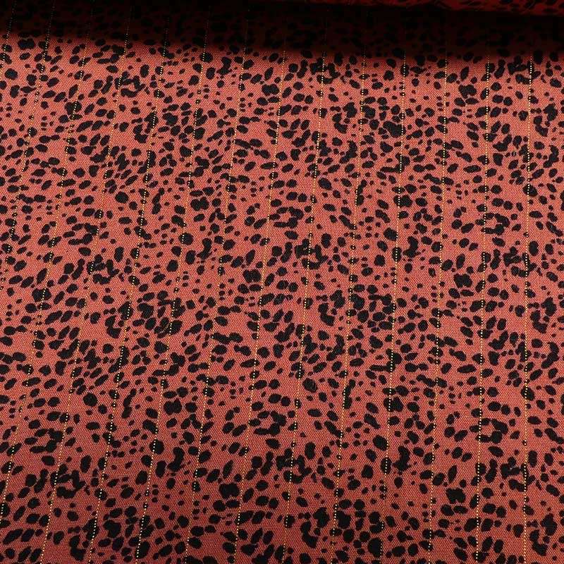 Tissu Chally Rayure Lurex Terracotta - Tissus des Ursules