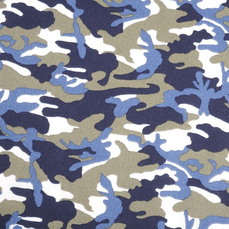 Tissu Uniform Imprimé Marine - Tissus des Ursules