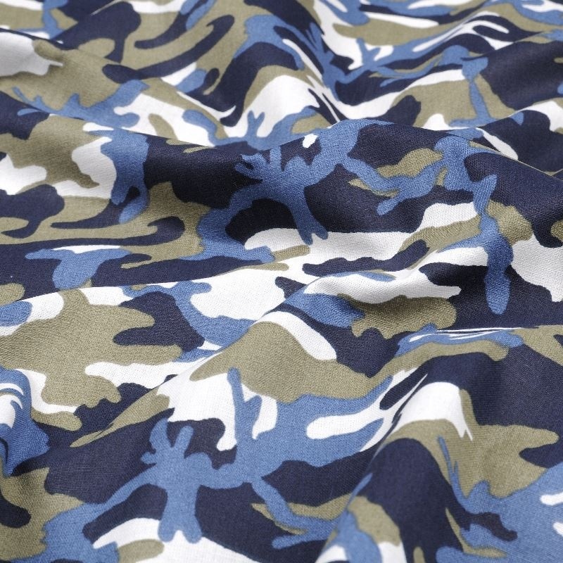 Tissu Uniform Imprimé Marine - Tissus des Ursules