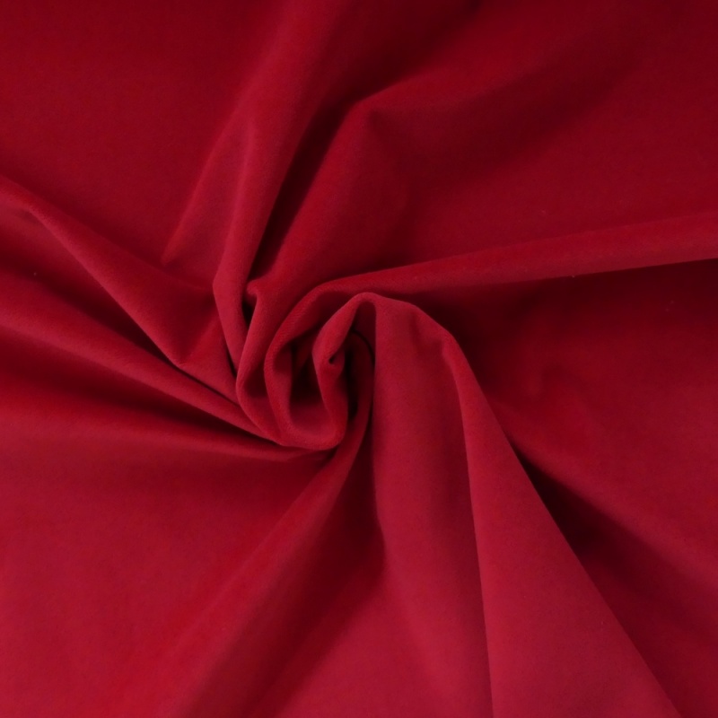 Tissu Velours Aspect Coton Valgreta Rouge - Tissus des Ursules