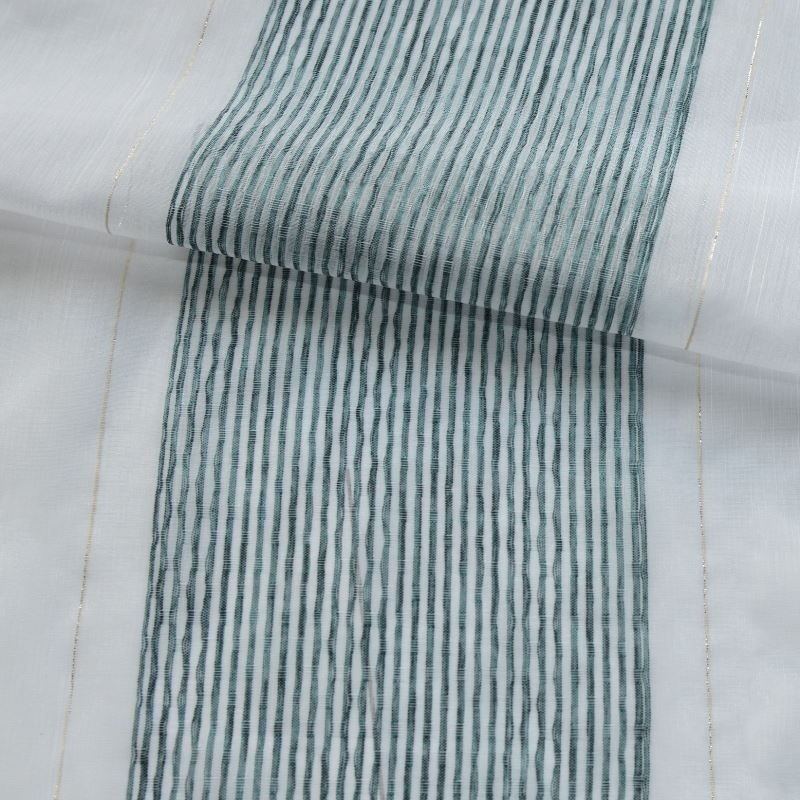 Tissu Etamine Rayée Kent Lurex Paon - Tissus des Ursules