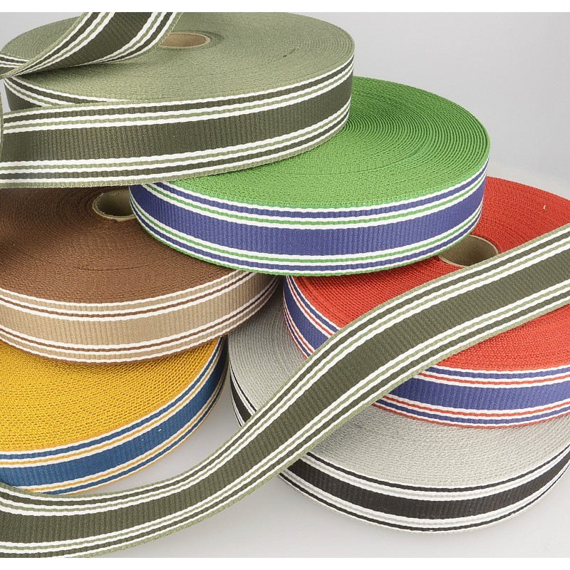 Sangle stripes tricolore - Tissus des Ursules